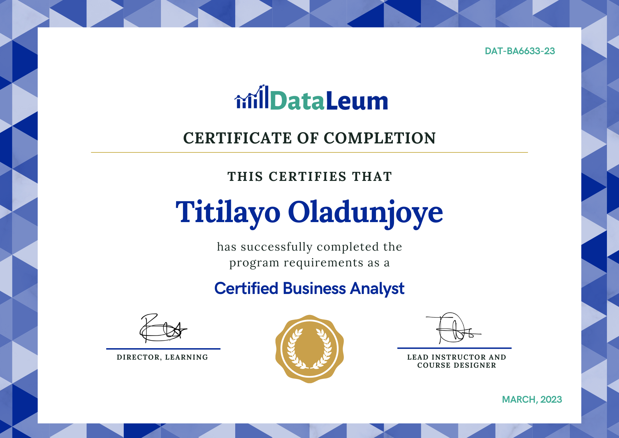 Titilayo Oladunjoye - Certified Data Analyst Associate || Learning & Talent Acceleration ...